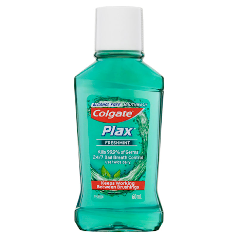 Colgate Plax Alcohol Free Antibacterial Mouthwash Freshmint 60mL ...
