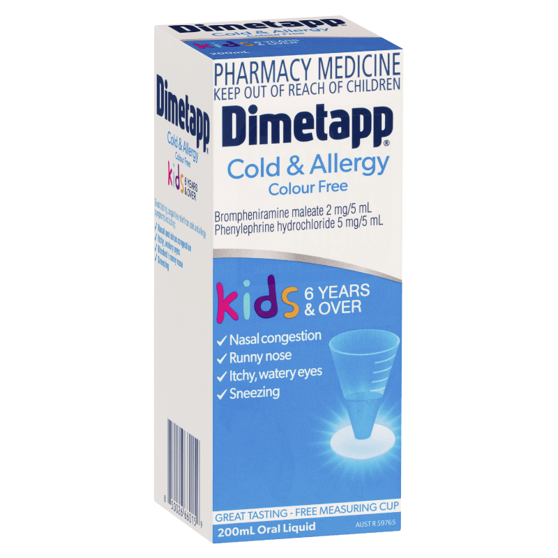 Dimetapp Cold and Allergy Elixir Colour Free 200mL – Michael's Chemist