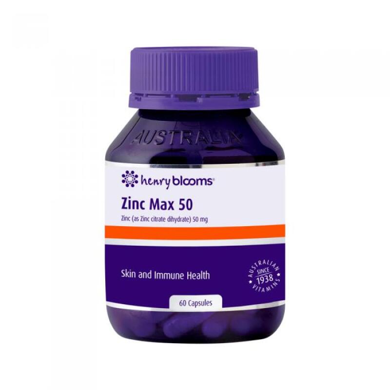 Henry Blooms Zinc Max 50mg 60 Capsules – Michael's Chemist