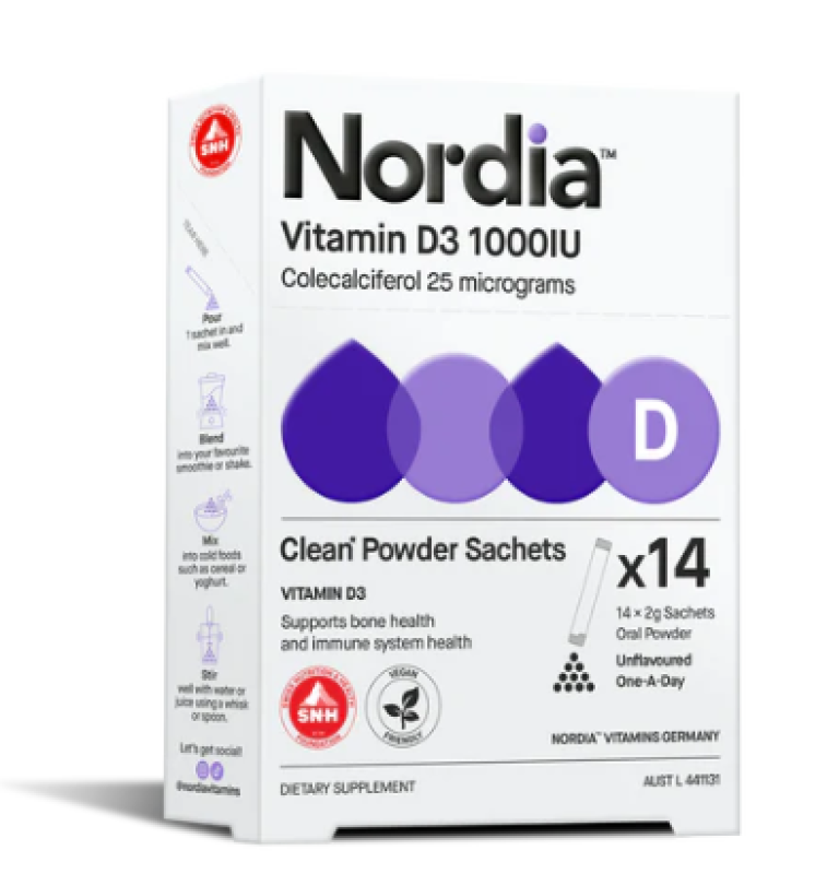 Nordia Vitamin D3 1000IU Clean Powder Sachets 14 Pack – Michael's Chemist