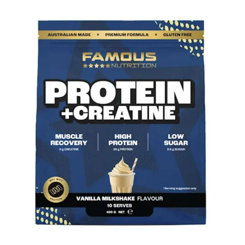 Famous Nutrition Protein + Creatine Vanilla Milkshake 400g – Michael's ...