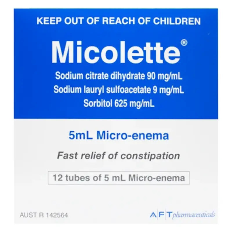 Micolette Micro Enema 12 Tubes 5mL – Michael's Chemist