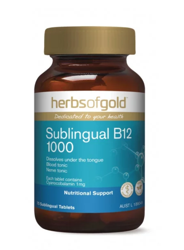 Herbs Of Gold Sublingual B12 1000 75 Tablets – Michael's Chemist