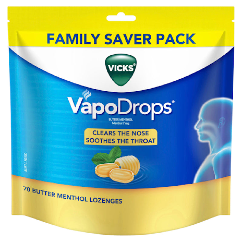 Vicks VapoDrops Butter Menthol Lozenges 70 Pack – Michael's Chemist